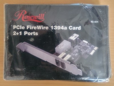 Rosewill PCIe FireWire 1394a Card 2+1 Ports RC-504 NEW Sealed in Box ...