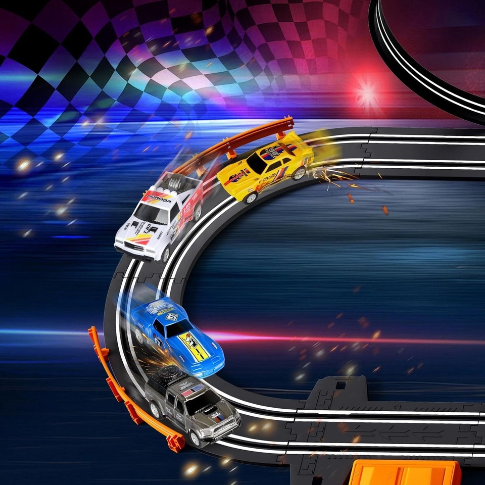 Slot Car Race Track Set Electric Powered Race Track Dual Racing Car ...