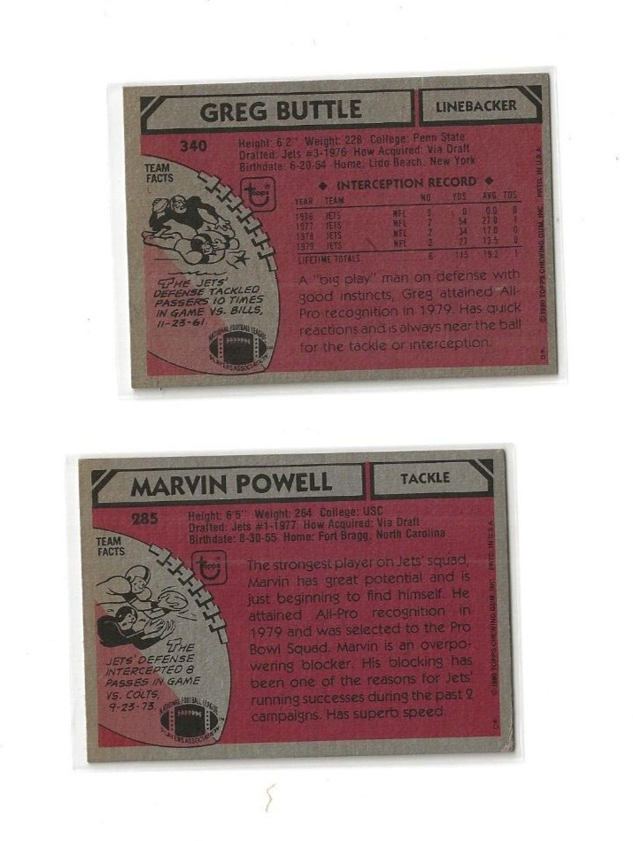 1980 Topps Football- Greg Buttle & Marvin Powell - All-Pro cards / New ...