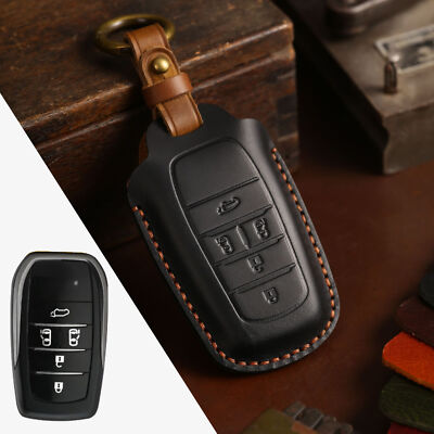 Leather Key Case Cover Fob Holder Shell for Toyota RAV4 Avalon C-HR ...