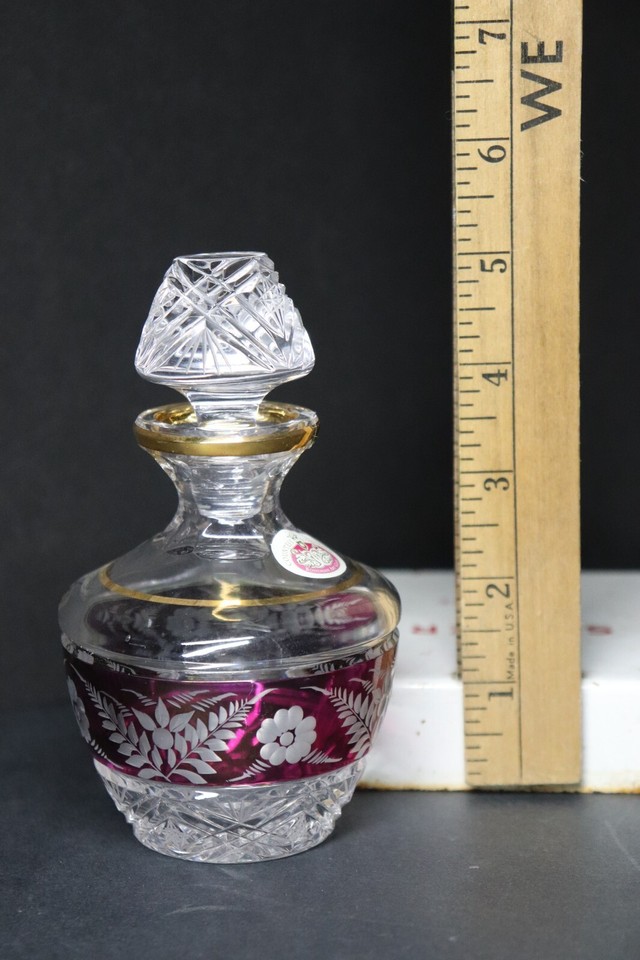 Bohemian Art Glass Perfume Bottle Countess Collection Cut Crystal, Ruby ...