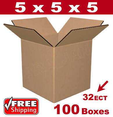 Small Shipping Boxes 100 Pack Of 5x5x5 Inch Corrugated Cardboard ...