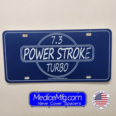 License Plate "7.3L POWERSTROKE" IN BLUE FORD | eBay