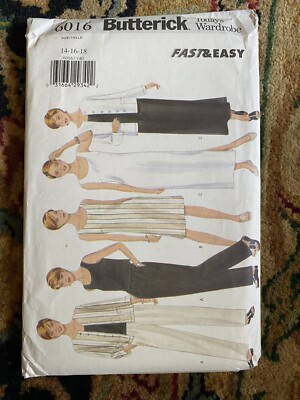 Butterick Sewing Pattern 6016 Petite Jacket Top Dress and Pants 14,16 ...
