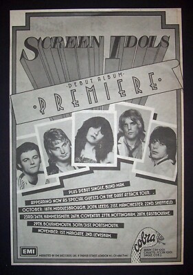 Screen Idols Premiere (Debut Album) 1979 Poster Type Advert, Promo Ad ...