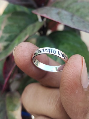 Memento Mori Ring, Personalized Memento Mori, Engraved Silver Ring | eBay
