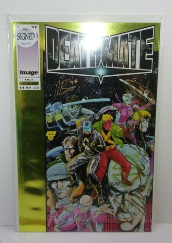 Deathmate Yellow signed by 3 Bernard Change Mike Baron Valiant comic ...