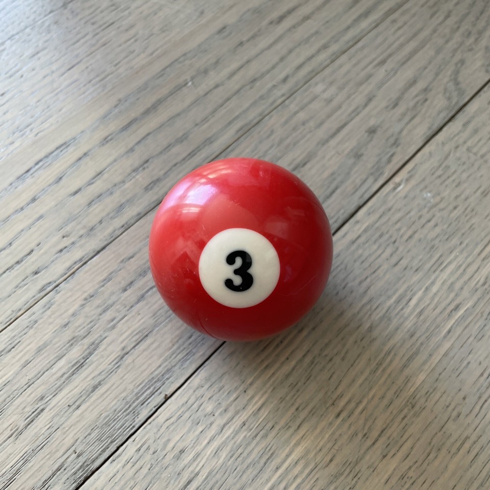 Vtg Replacement Pool Ball Billiards Red #3 Billiard Ball 2 1/4 ...