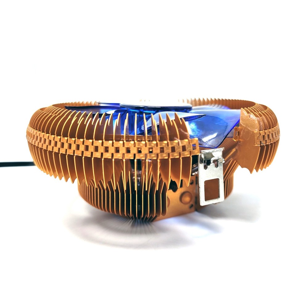 Cryo-PC Low-Profile Copper CPU Cooler Heatsink with Blue 90mm Fan for ...