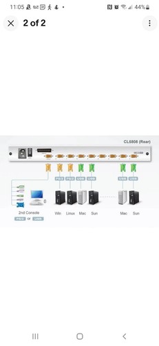 Rackmount KVM PS/2-USB VGA w/LCD Display Aten CL5808N | eBay