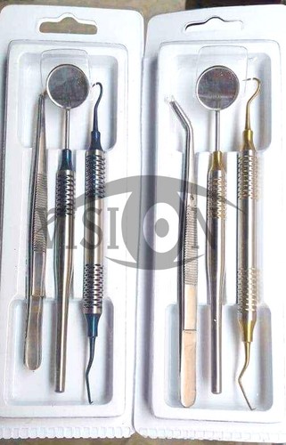 2 Kit basic examination dental kit set of 3 pcs kit mirror explorer ...