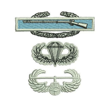 CIB Basic Parachutist Wings Air Assault Airborne EMBROIDERED POLO SHIRT ...