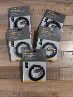 Lot of 5 - Targus Defcon CL Laptop Cable Lock PA410U1 Combination Lock ...