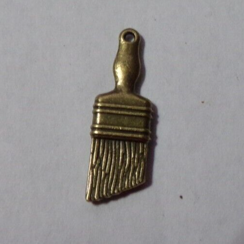Tiny Bronze Tone Paint Brush - New - Pendant Hang Tag Charm | eBay