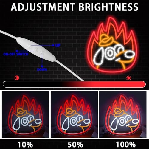 This Is Fine Dog Fire Funny Led Lamp Neon Sign Room Decor. Meme Cute ...