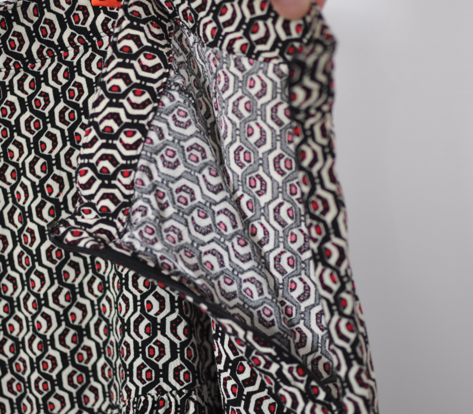 Free People Geometric Red Black A Line Skirt Short Side Zip Women's ...