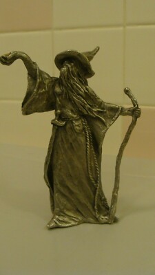Vintage GALLO Pewter Wizard Figurine 3.3" x 1.1" and 4.7" tall | eBay