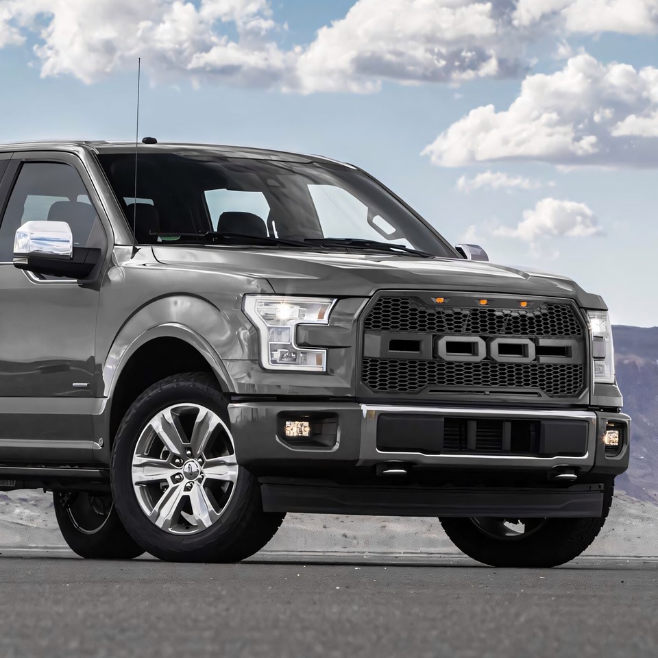 Grille For 2015-2017 Ford F150 Grill Raptor Style Black Front Hood Mesh ...