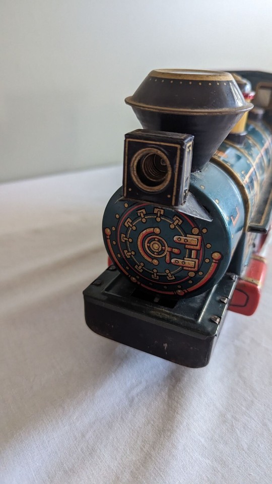 Vintage Western Train Trade Mark Modern Toys Tin Locomotive Engine ...