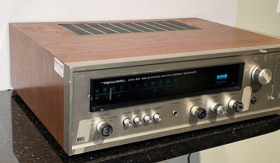 Vintage 1974 Realistic RadioShack STA-80AM/FM Stereo Receiver- Walnut ...