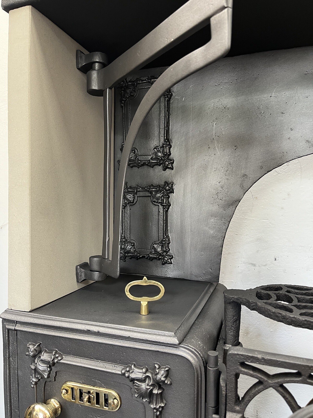 Restored Antique Cast Iron Victorian Cottage Kitchen Cooking Range Fire ...