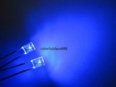 100pcs, New 2x3x4mm Blue LED Water Clear Rectangle Rectangular Light ...