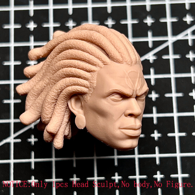 Blank 1/10 Scale Long Hair Doctor Voodoo Head Sculpt Unpainted Fit 7 ...