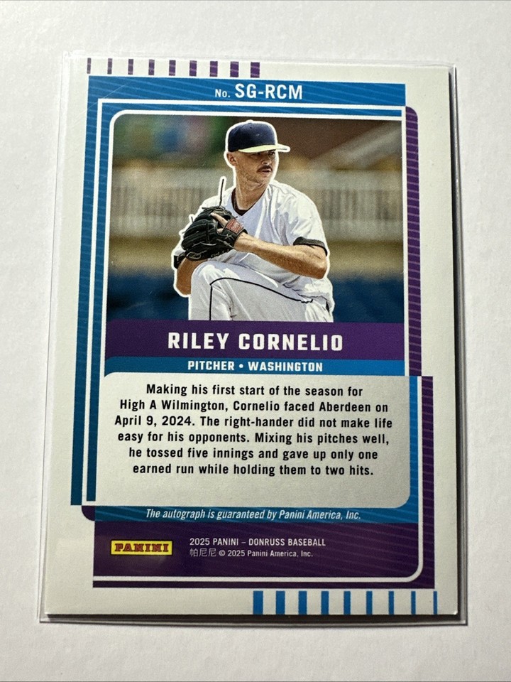 2025 Donruss Baseball Riley Cornelio Signature Series Laser #SG-RCM ...