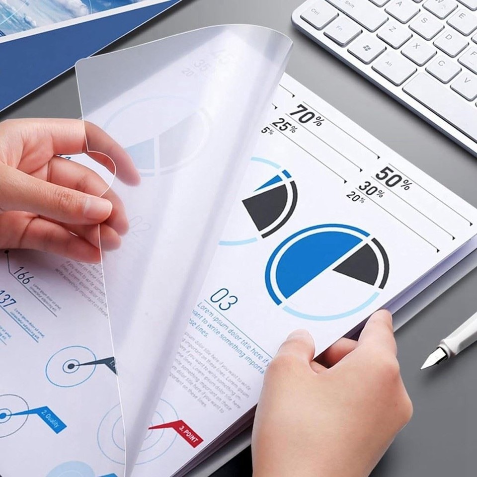 50Pcs Plastic Folders A4 Sleeves Wallets for Files with Top Side Open ...