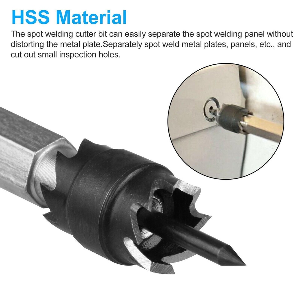 3/8" HSS Electric Welder Spot Weld Sided Cutter Remover Hex Drill Cut ...