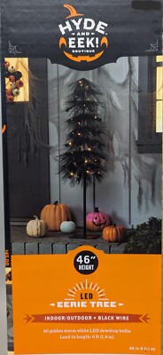 Hyde & EEK! Halloween 46" H LED Black Eerie Tree w/dewdrop bulbs NIB | eBay