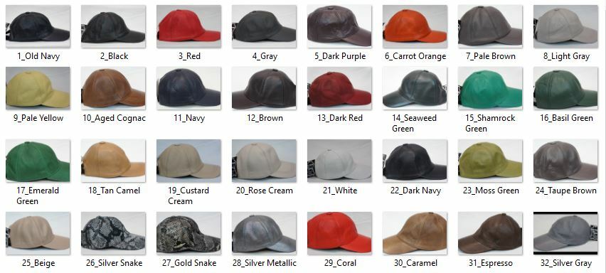New 100% Real Genuine Lambskin Leather Baseball Cap Hat Sports Visor 32 ...