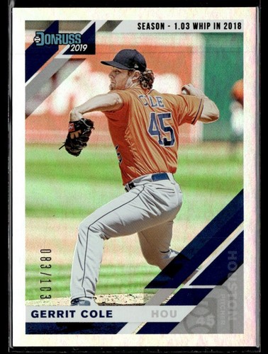 Gerrit Cole 2019 Donruss Season Stat Line /103 #162 Houston Astros | eBay