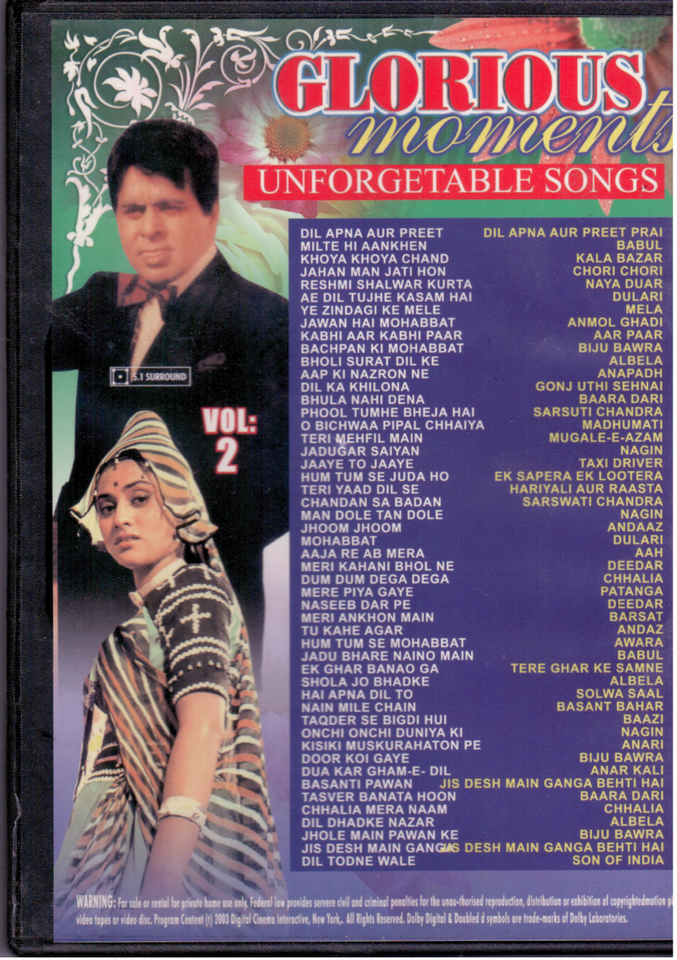 Glorious Moments [Song Dvd] hits of Babul,Kala Bazar,Naya daur,Dulari ...