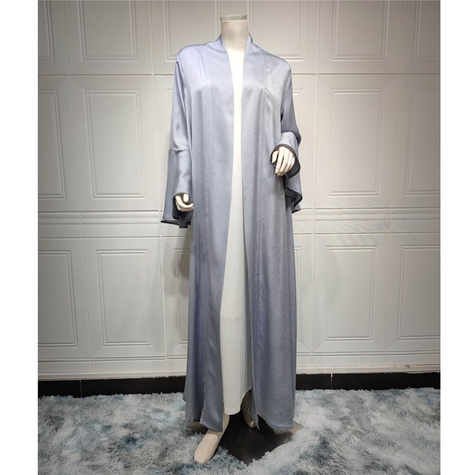 2pcs Muslim Women Kaftan Long Dress Dubai Open Cardigan Kimono Islamic ...