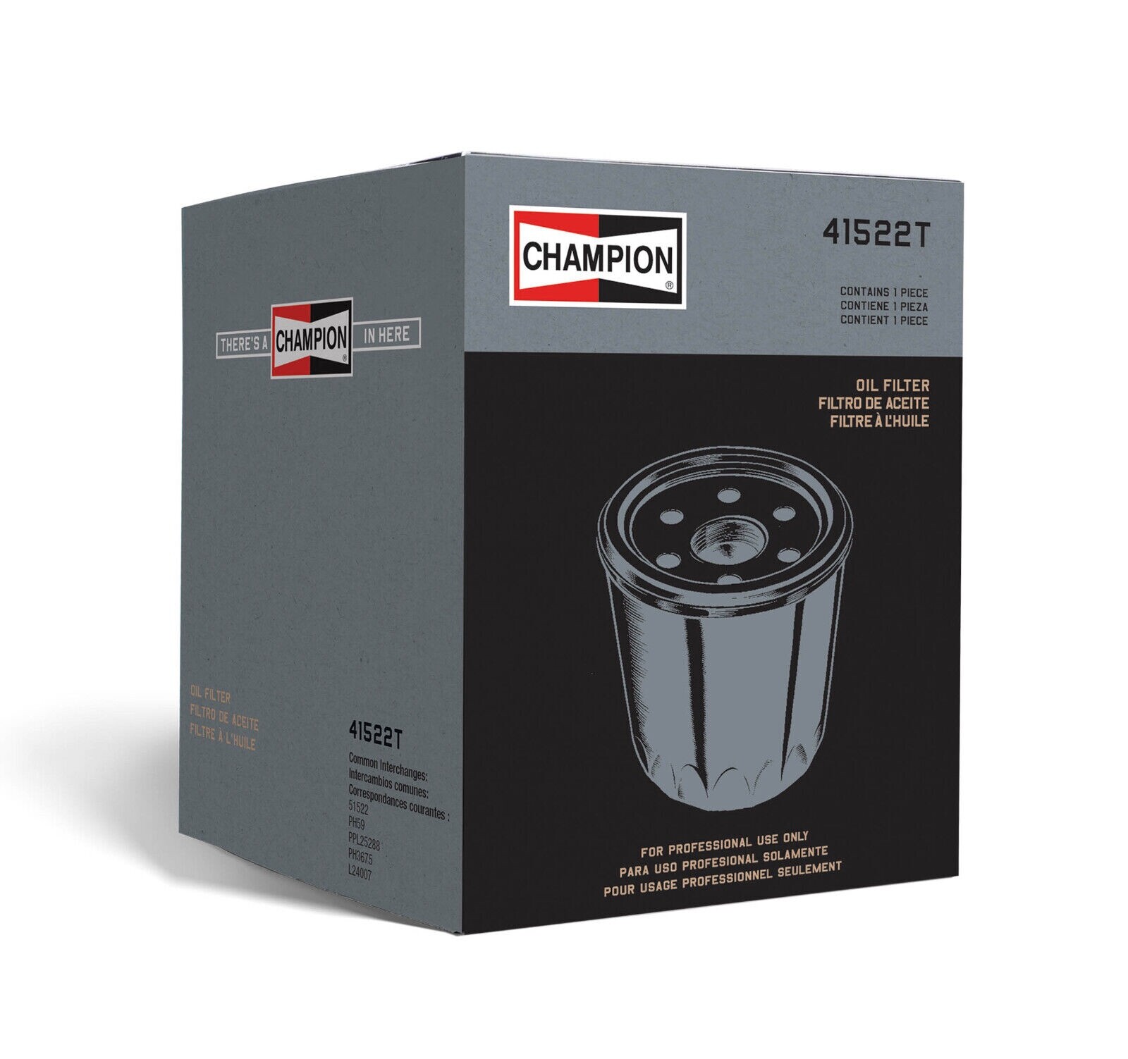 Engine Oil Filter Champion Filter 41522T Cross Ref# 51522, PH59, PH3675 ...