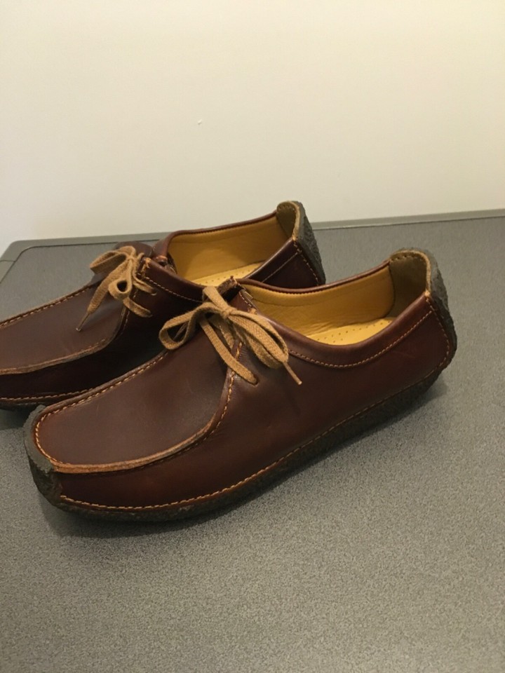 Clarks Natalie Mens Chestnut Leather Shoes, Size 9G | eBay UK