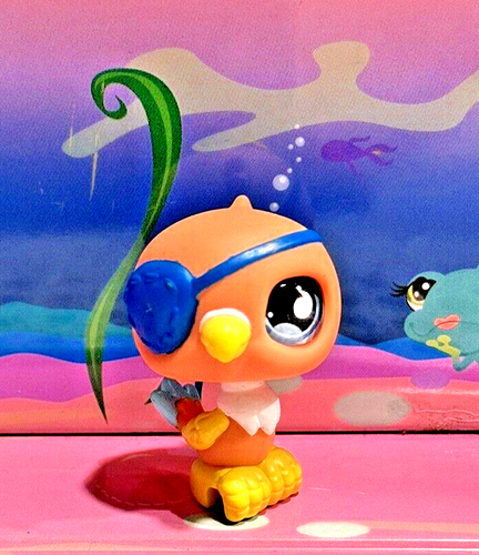 LITTLEST PET SHOP LPS AUTHENTIC APRICOT PIRATE PARROT BIRD #882 | eBay