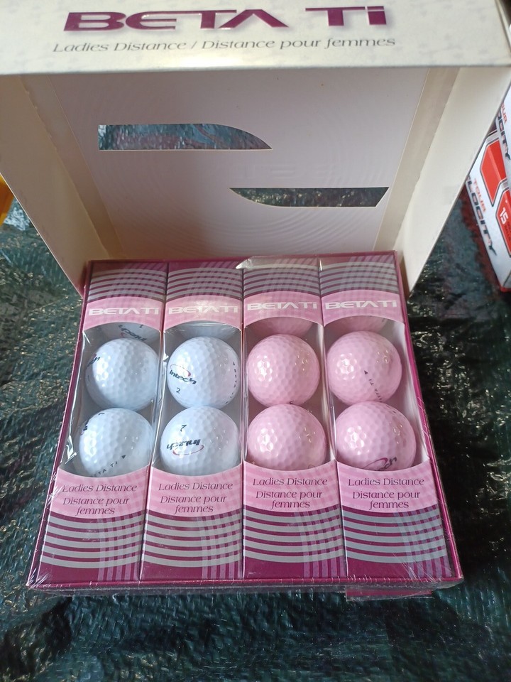 Intech Beta Ti Ladies 8 Pink 8 White Long Distance Golf Balls NIB (16 ...