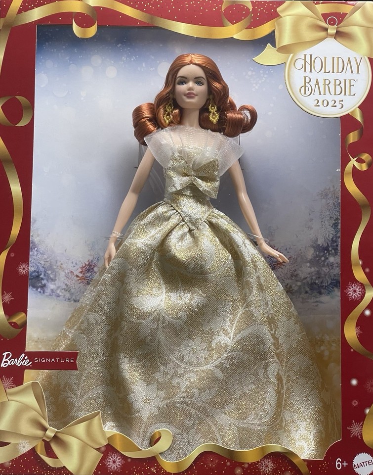 Barbie Signature 2025 Holiday Barbie Doll 1 With Red Hair Freckles NRFB ...