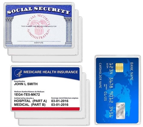 New Medicare Card Holder Protector Sleeves, 12Mil Clear PVC Soft Water ...