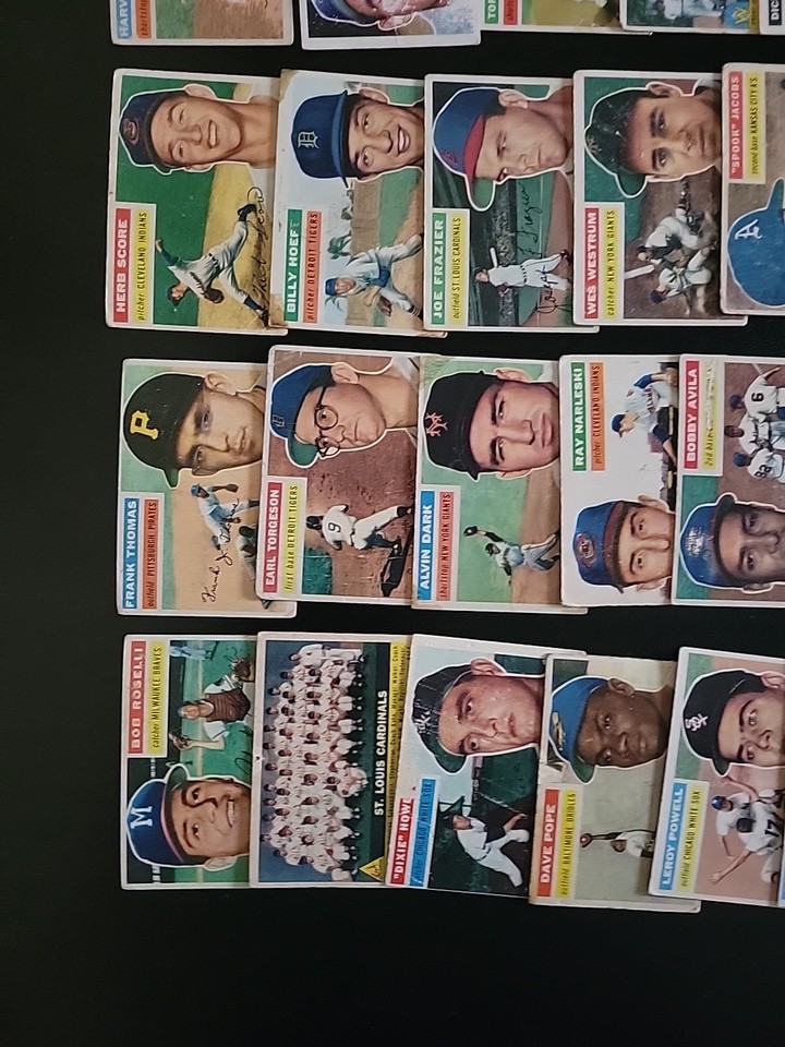1956 Topps Baseball Starter - 25 Different - W/ Harvey Kuenn and Gil ...