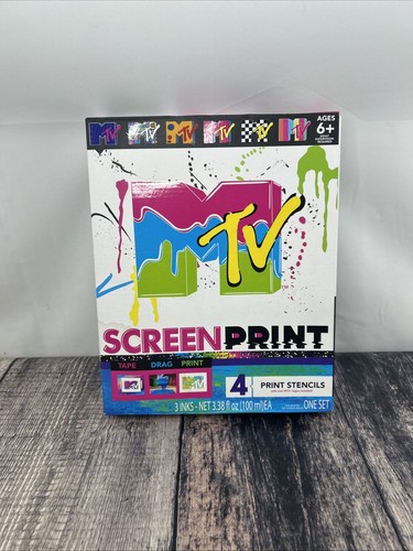 MTV Screen Printing Kit DIY with 4 Print Stencils Ages 6+ FOR SHIRTS ...