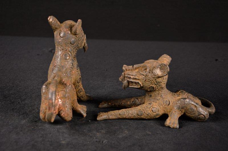 22068 Bronze: A Primitive African Benin Leopard Pair Statue Nigeria | eBay