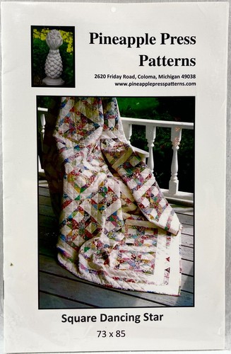 NEW 2007 Pineapple Press Sewing Pattern Square Dancing Star Quilt 73x85 ...