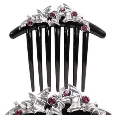 Alchemy Gothic Bats Hair Comb Slide Lolita Rockabilly Witchy Punk Rare ...