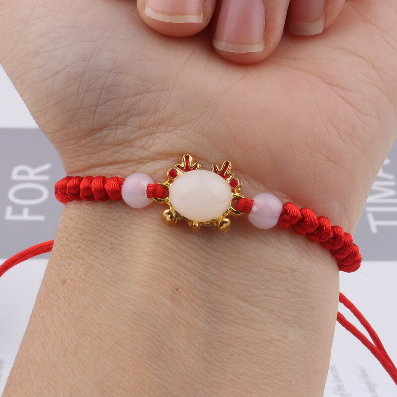 Chinese Style Zodiac Dragon Bracelet Lucky Red Rope Braided Bracelet ...