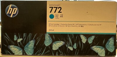New Genuine HP DesignJet 772 Cyan Ink Cartridge - 300ml, CN636A April ...