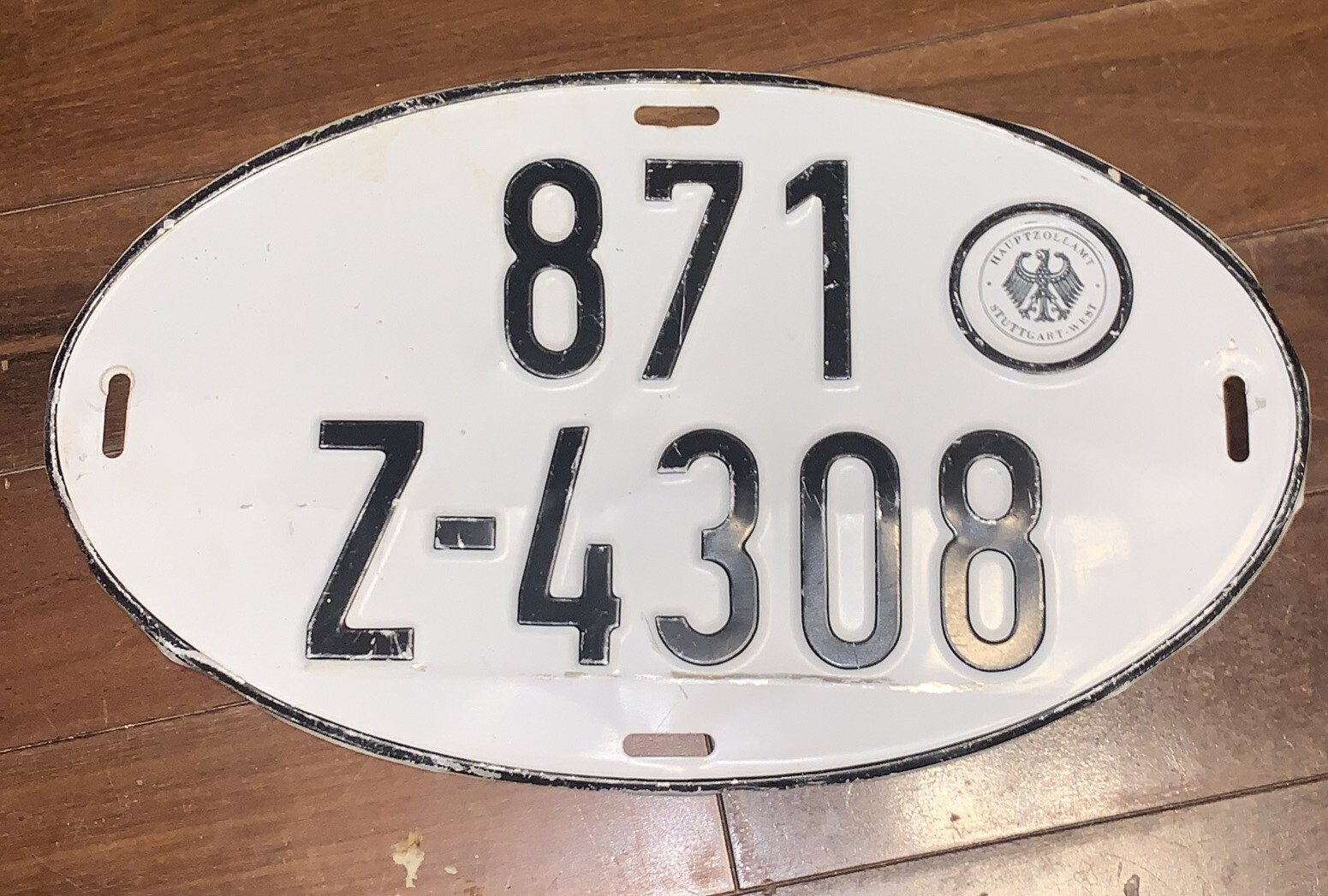 German License Plate Hauptzollamt Stuttgart West Oval Shape | eBay