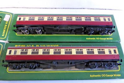OO Gauge Replica 12053 Crimson and Cream Collett Coaches W1139 x2 Boxed ...